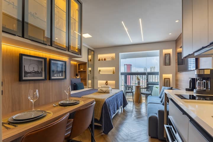 Studio Moderno No 14° Com Vista | Proximo Ao Metrô - Brazil