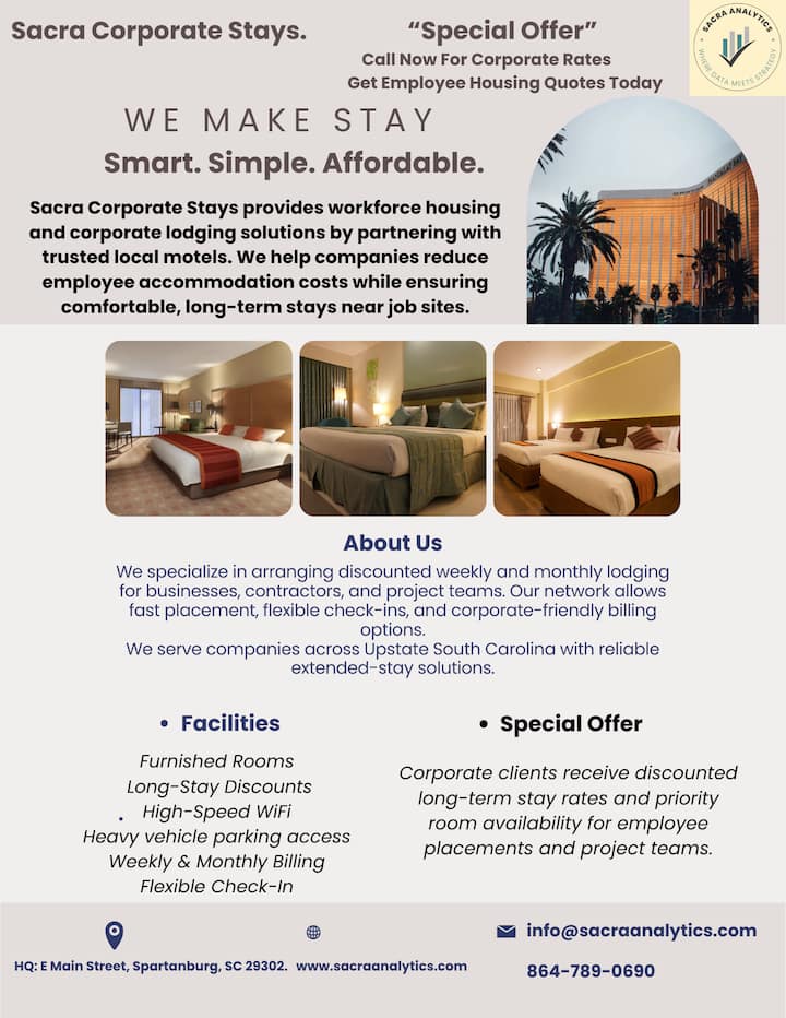 Weekly Stay With And Without Kitchen – Spartanburg - Spartanburg, SC