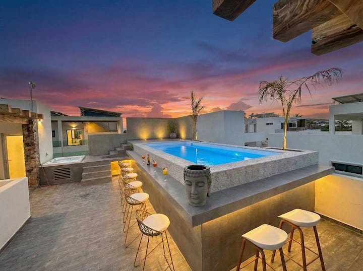 Casa Tulúm Terraza Con Alberca Y Pié De Playa - Mazatlan