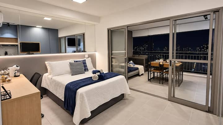 Flat 14° Floor|4guests|pool|gym|garage|ac| Laundry - Guarulhos
