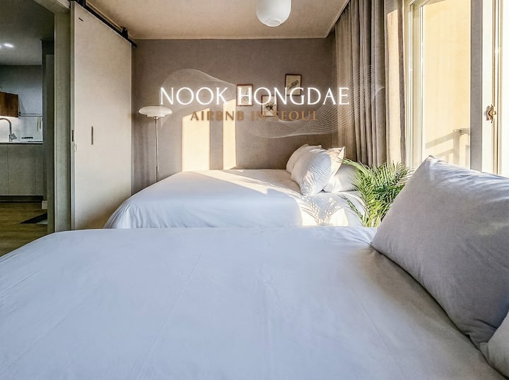 [Newopen]#홍대입구역 도보5분#공항철도#광화문 15분#명동 22분#1층#얼리체크인 - Seoul