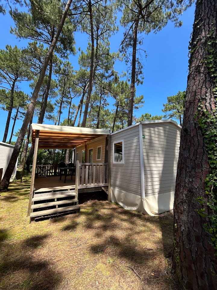 Mobile-home Tout Confort Avec Terrasse Couverte - Soustons