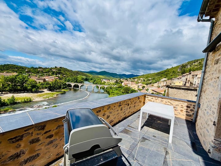 Maison Avec Terrasse Panoramique Sur La Rivière - Roquebrun