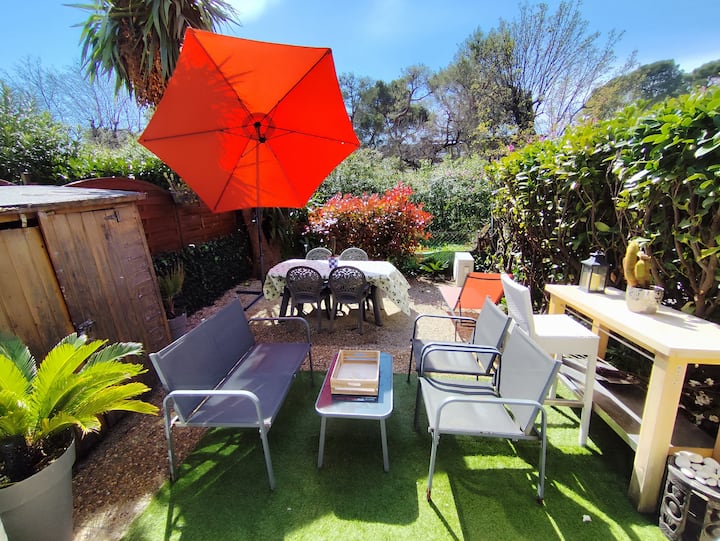 Bel Appartement Avec Jardin, Parking Et Piscine - Villeneuve-Loubet