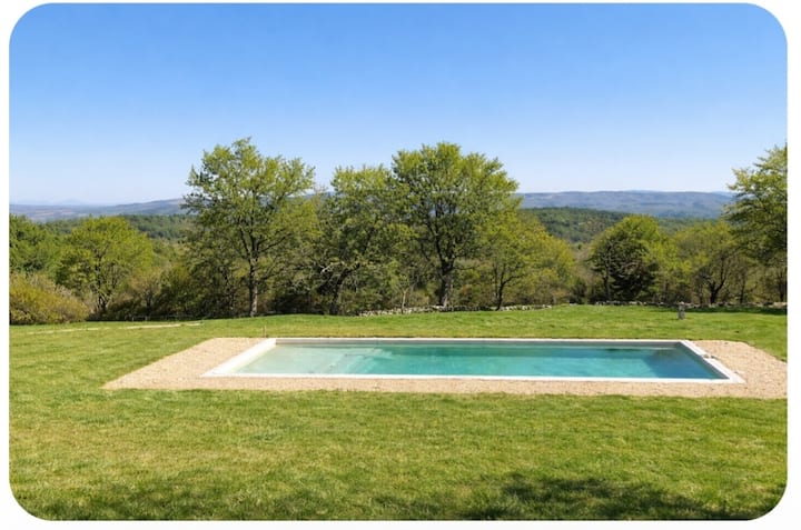 Mas En Pleine Nature, Vue Panoramique, Piscine. - Sault