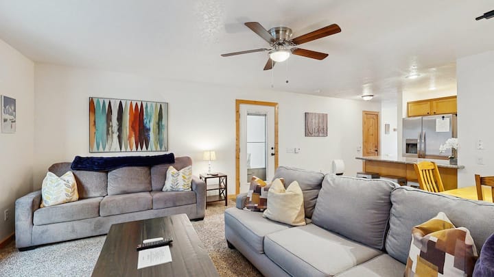 Central Mccall Condo | Back Yard & Patio - McCall, ID