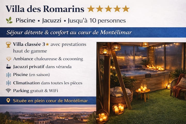 Villa Des Romarins Piscine Bali Jacuzzi 10 Pers - Montélimar