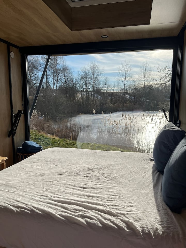 Ecolodge Horizon Avec Vue Panoramique Sur L'étang - Ain