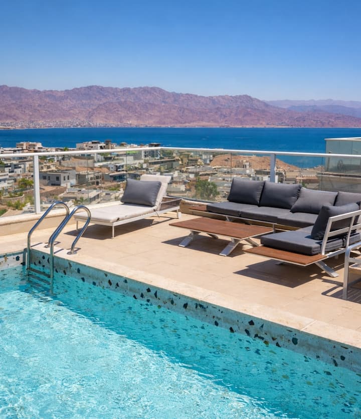 פנטהאוז לומינה | קומה 1 | 5 חדרי שינה | נוף מדהים - Eilat