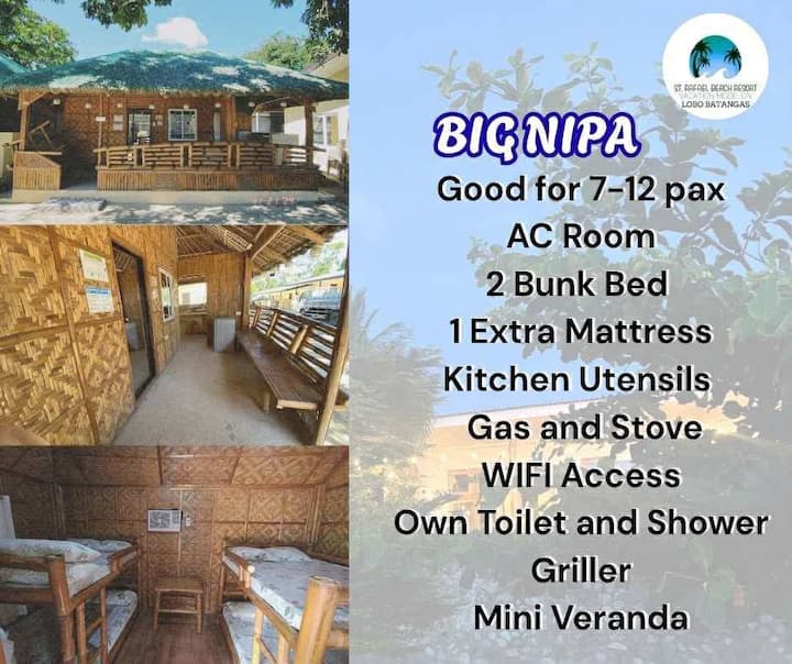 Big Nipa At Beach Resort Lobo With Pool - Unit2 - Lobo