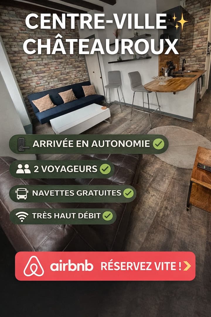 Appartement Centre-ville Cosy Proche Gare - Châteauroux