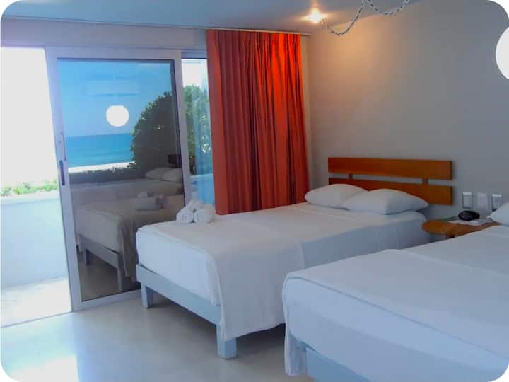 Habitación Con 2 Camas Y Wifi En Lobby - Isla Mujeres