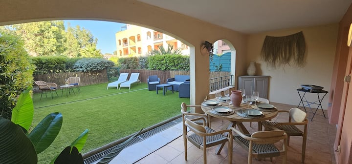 Appart 2 Ch, Clim, Jardin, Wifi, Piscines, Parking - Plage de Pramousquier