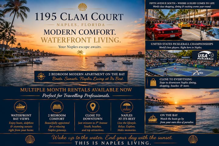 Summer Naples Bay Canal 2 Bedroom Condo Waterfront - Naples