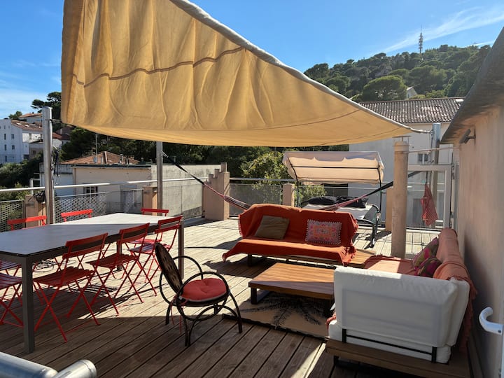 Terrasse Sétoise 400m Des Halles Vue Mer St Clair - Sète
