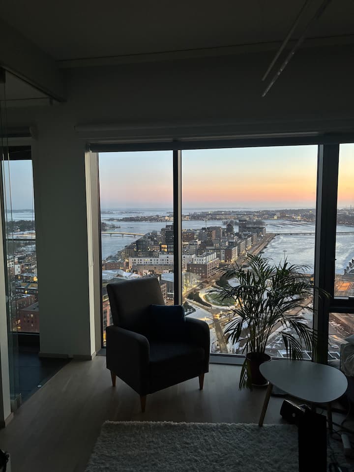 Tornitalon Helmi 24. Kerroksessa. - Helsinki