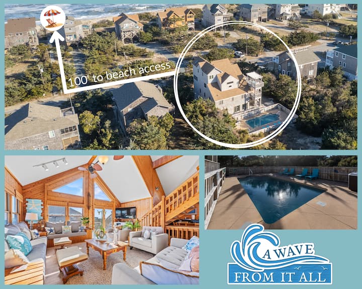Ocean View | Beach Access | Private Pool+hot Tub - Avon, NC