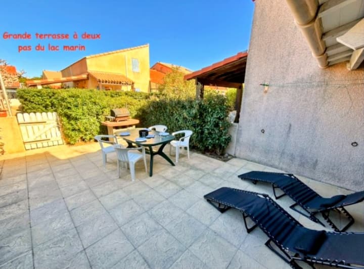 Rdc De 29m2 ,Avec Grande Terrasse, Accès Lac Marin - Leucate