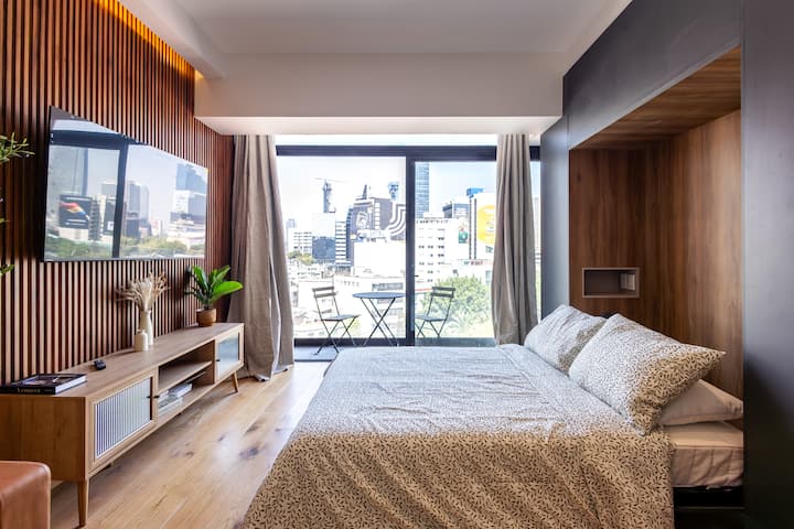 Ubicadísimo Loft En La Roma Norte. Piscina En Roof - Mexiko-Stadt