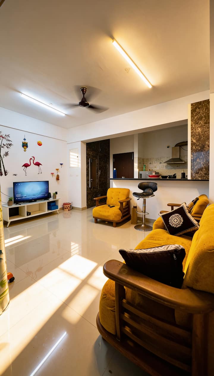 Navalur Modern Cozy 1bhk - Walk To Marina Mall Omr - Chennai