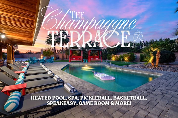 Lux Champagne Estate W/ Sport Court, Pool & Lounge - Phoenix, AZ