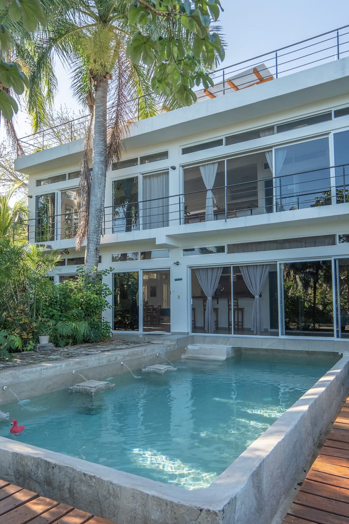 Depto Con Alberca,3 Camas, Terraza&vista Al Lago - Bacalar