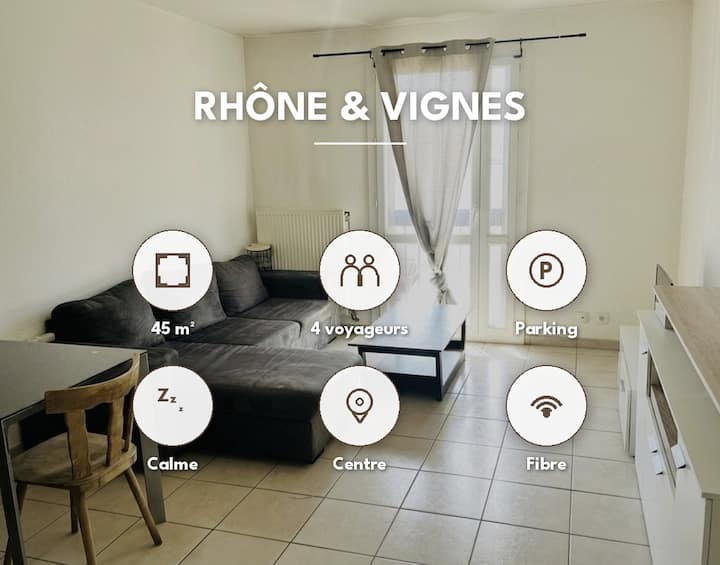 Rhône & Vignes&nbsp;• 4 Personnes • Centre • Parking - Tain-l'Hermitage