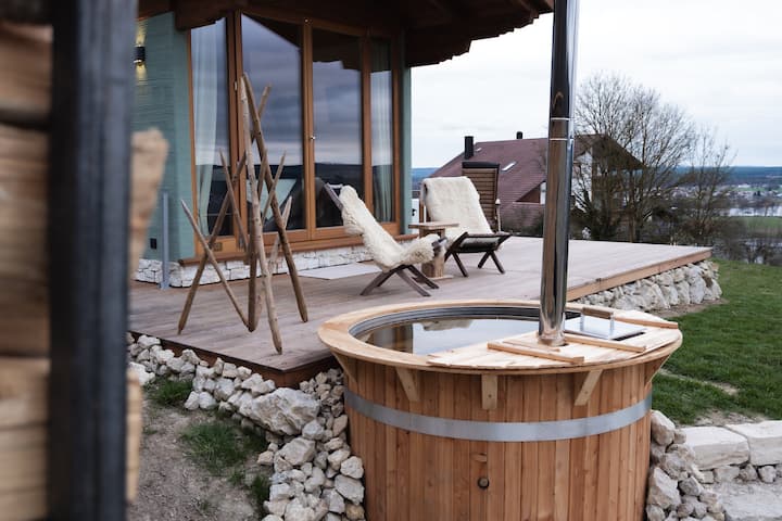 Neu: Tiny Natur Chalet Mit Hot Tub & Panoramablick - Burglengenfeld
