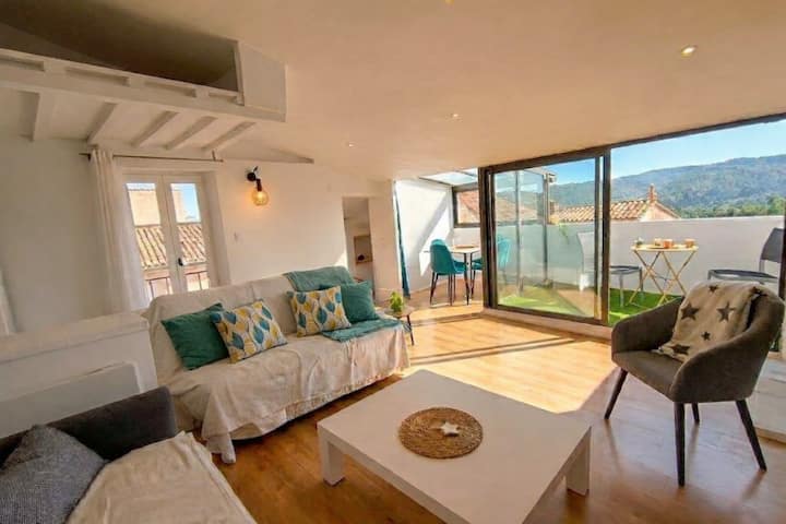 Maison Centre Terrasse Jolie Vue Arrêt Min Devant - Moustiers-Sainte-Marie