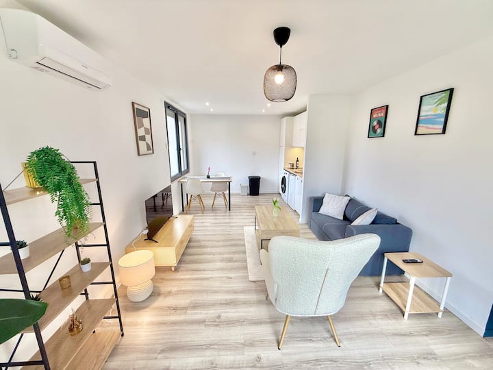 T2 Confort - Clim - Parking 2 Places - Jardin - Muret