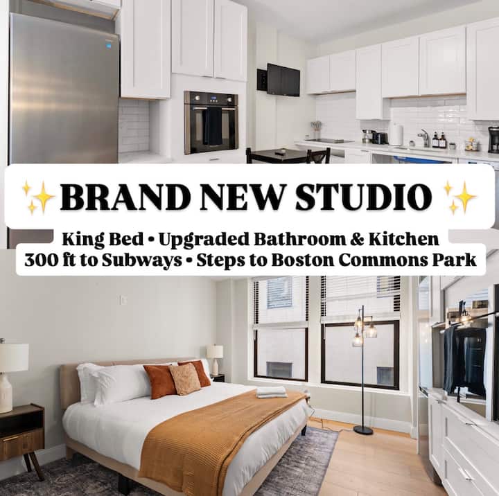 801b New Luxury Studio King Bed Downtown By Subway - Boston, MA