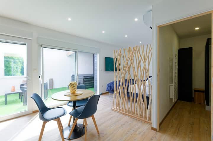 Studio Sable- Jacuzzi Privatif Et Accès Piscine - Portbail