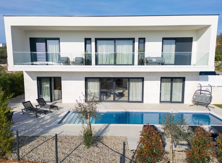 Modern Villa Sensei With Private Pool And Sea View - Krk