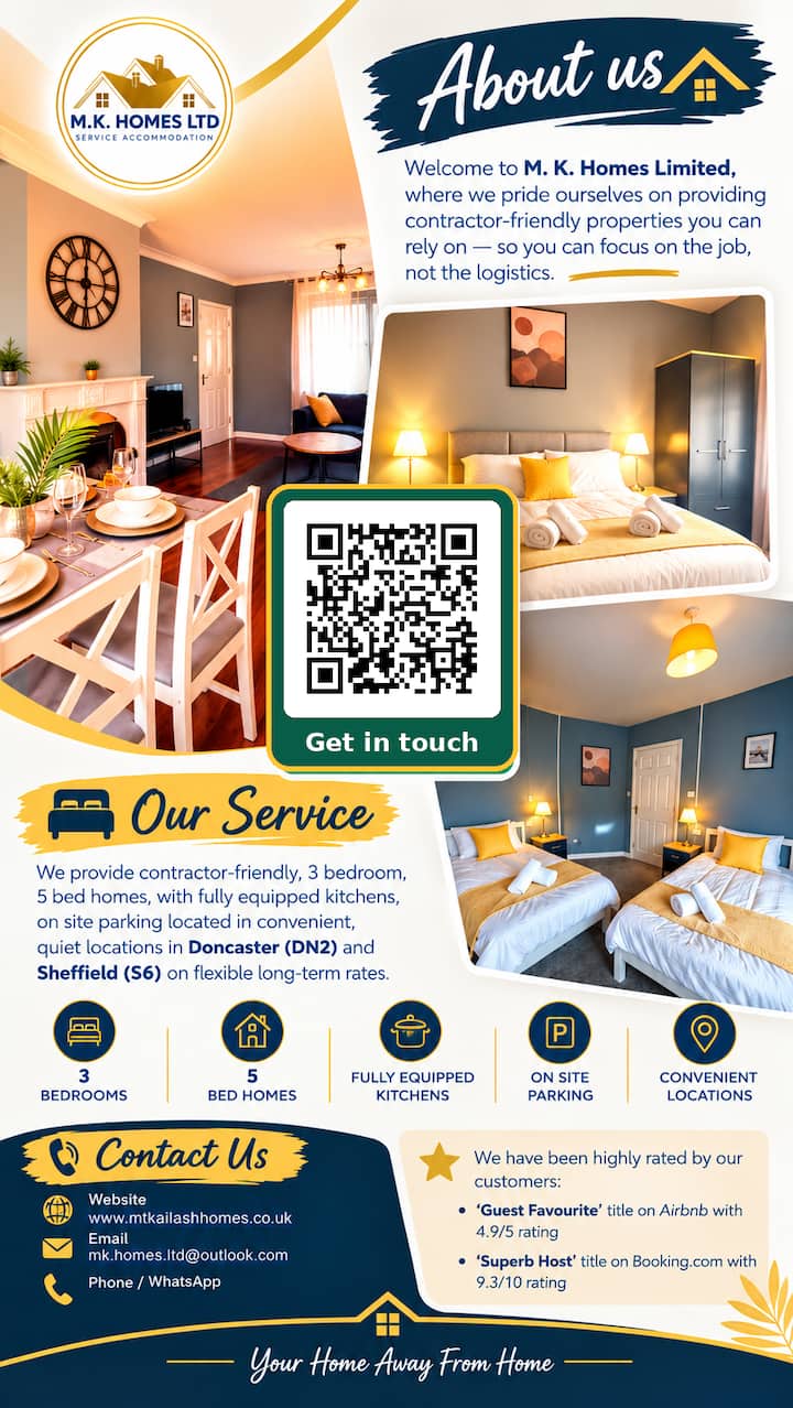 20% Off - Long Term Stays -Contractors /Relocates - Doncaster