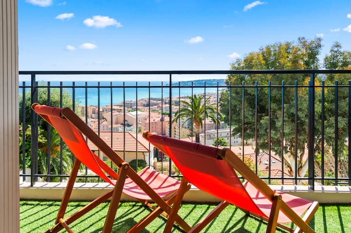 Appartement 4 Personnes Avec Magnifique Vue Mer - Menton