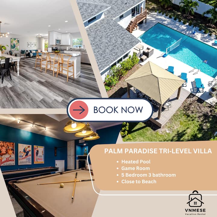 Palm Paradise Villa Heated Pool Near Gulf Beaches - Indian Rocks Beach, FL