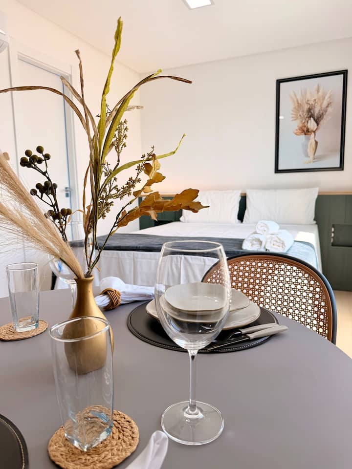 Loft On 704 + Vaga + Cama Queen A 3 Min Pé Oktober - Blumenau