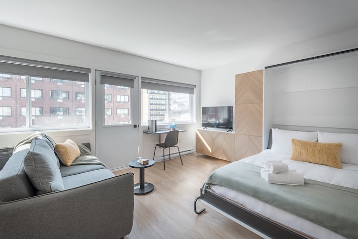 Spacious Studio With Murphy & Sofa Bed - Mcgill - Montreal