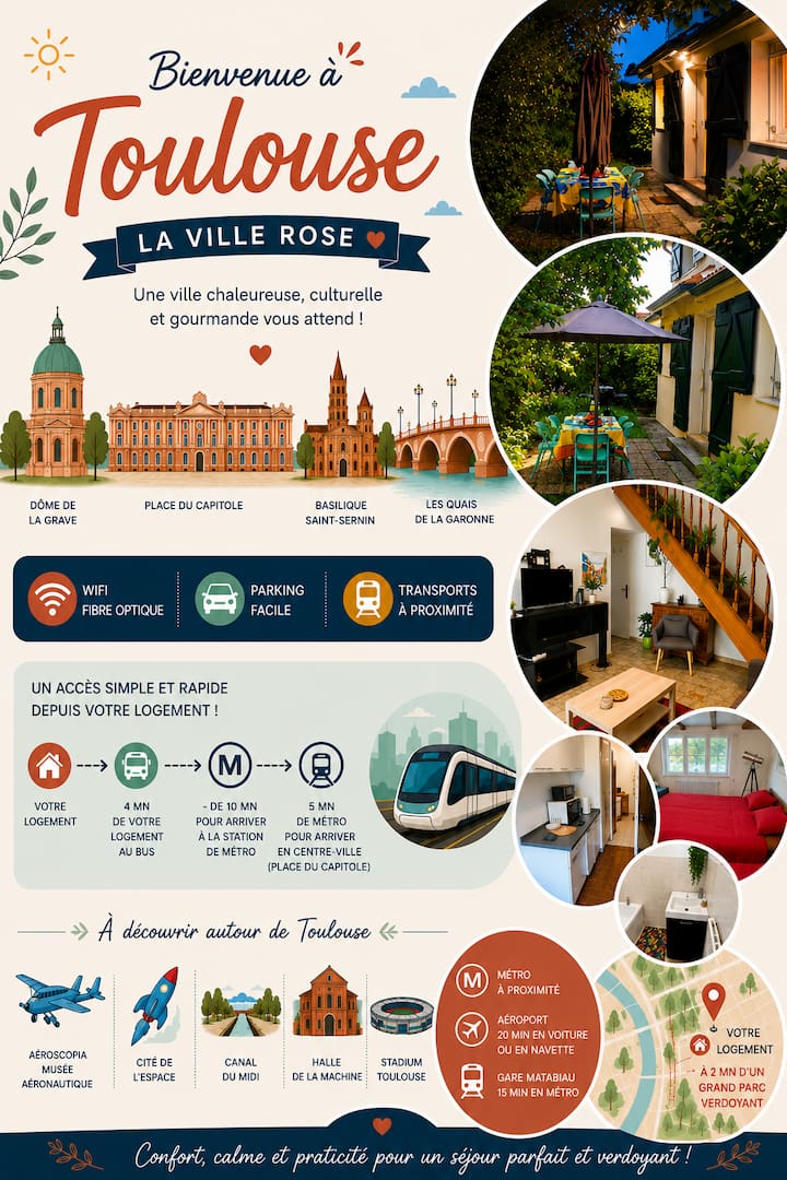 Maison Calme Avec Jardin Et Parking Facile - Balma