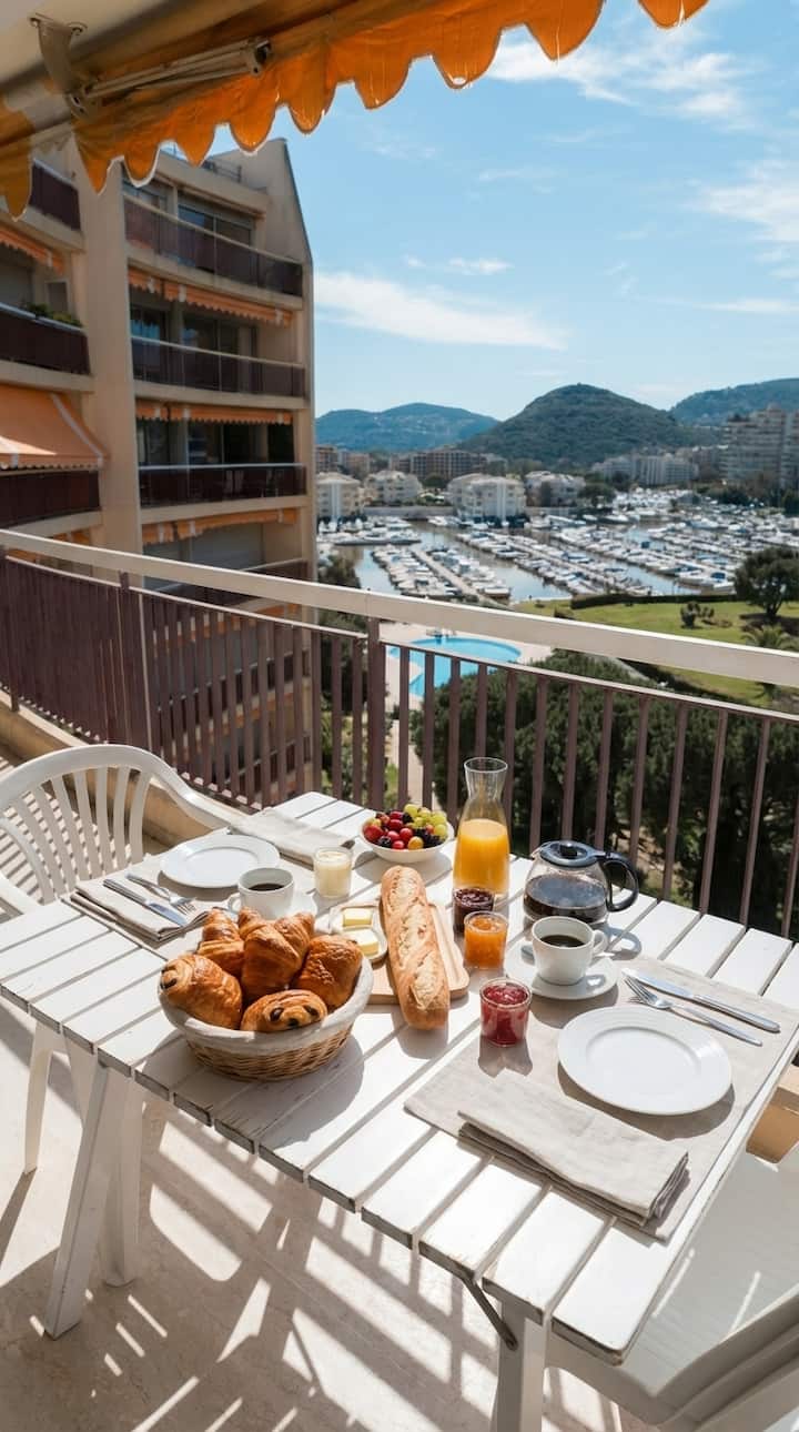 Vue Marina-piscine-sécurisé -Standing- 8 Mn Cannes - Mandelieu-La Napoule