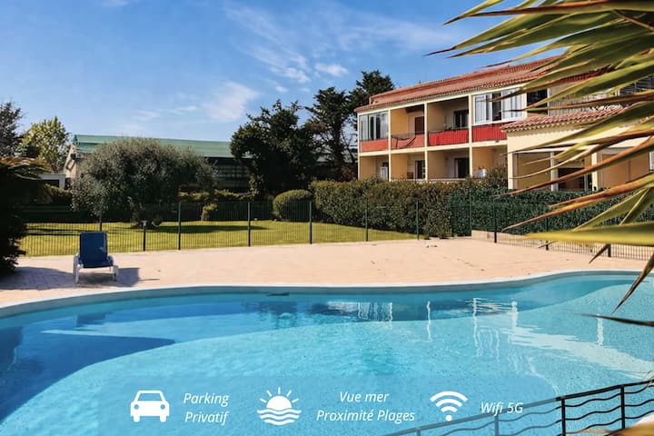 Ecrin Vue Mer  Piscine & Terrasse  Proche Plages - Antibes