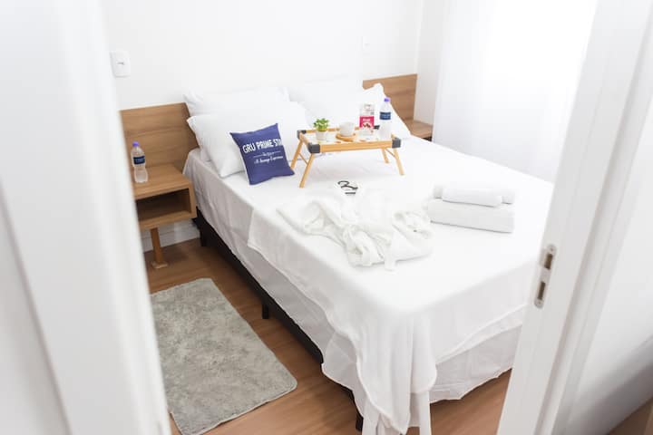 Completo C/ Wi-fi Veloz Garagem 5 Min Airport Gru - Guarulhos