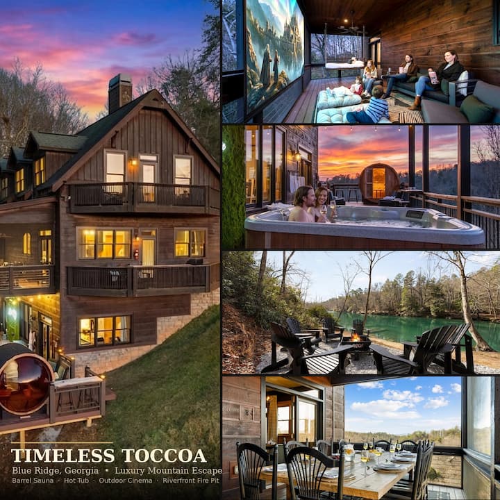 Riverfront•hot Tub•sauna Cold Plunge•pickleball - Blue Ridge, GA