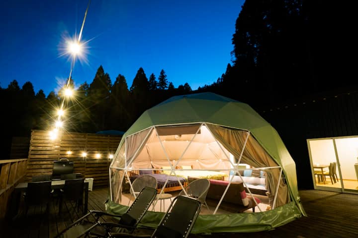 阿蘇山の絶景/　天然温泉付き６Mドーム②　素泊まり2～4名 - Aso