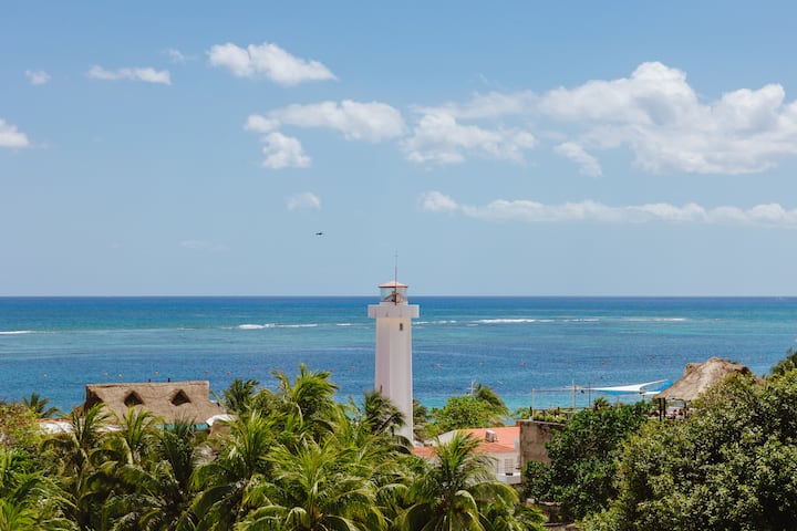 King Bed Studio: Rooftop Pool & Smart Tv | 2.4 - Puerto Morelos