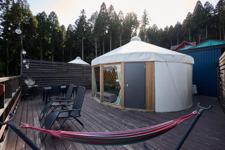 阿蘇山の絶景/　天然温泉付きゲルテント①②素泊まり2名～4名 - Aso