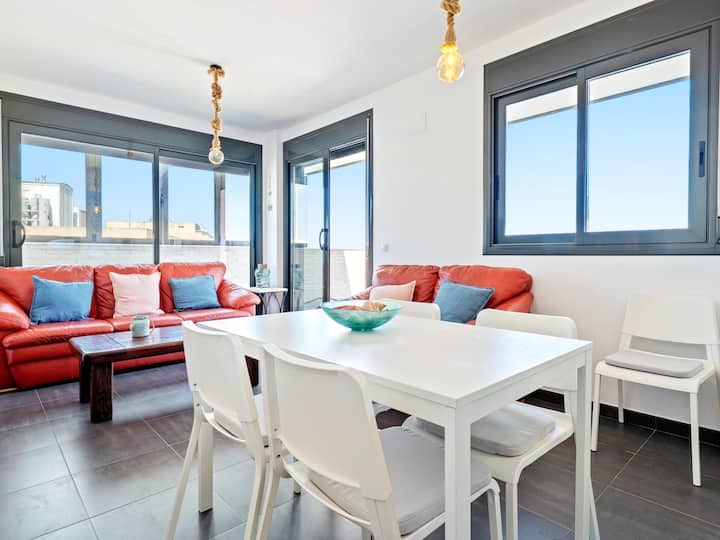 Penthouse Avec Solarium Privé, Barbecue Et Pisicne - L'Ametlla de Mar