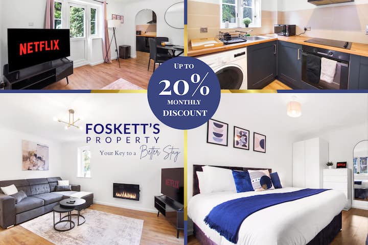 2 Bedroom Apartment +Private Parking| Long Stay - Slough