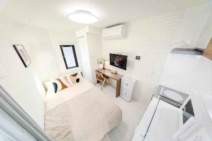 东京亀戸美食街公寓【102】：1.2m半双人床/厨房/wi-fi/办公区/浴缸｜jr总武线直达秋叶原 - Tokyo