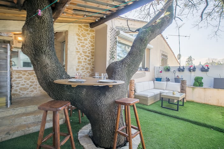 Le Patio - Maison Provençale Calme 4 Personnes - Aubagne